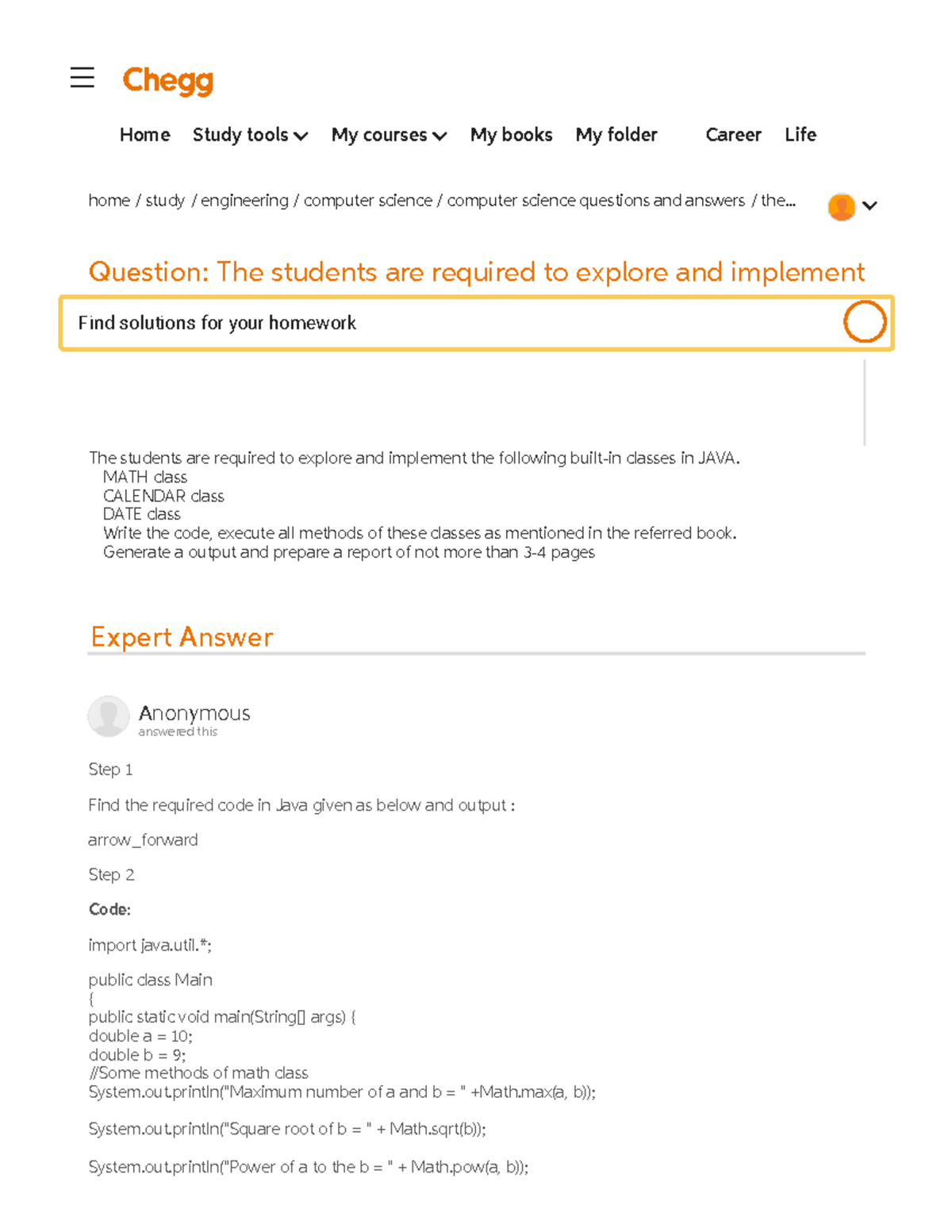 The Students Are Required To Explore And Implement... Chegg - Software ...