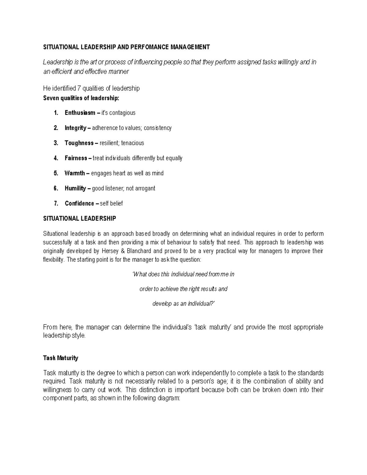 7 Situational Leadership AND Perfoamnce Management - SITUATIONAL ...