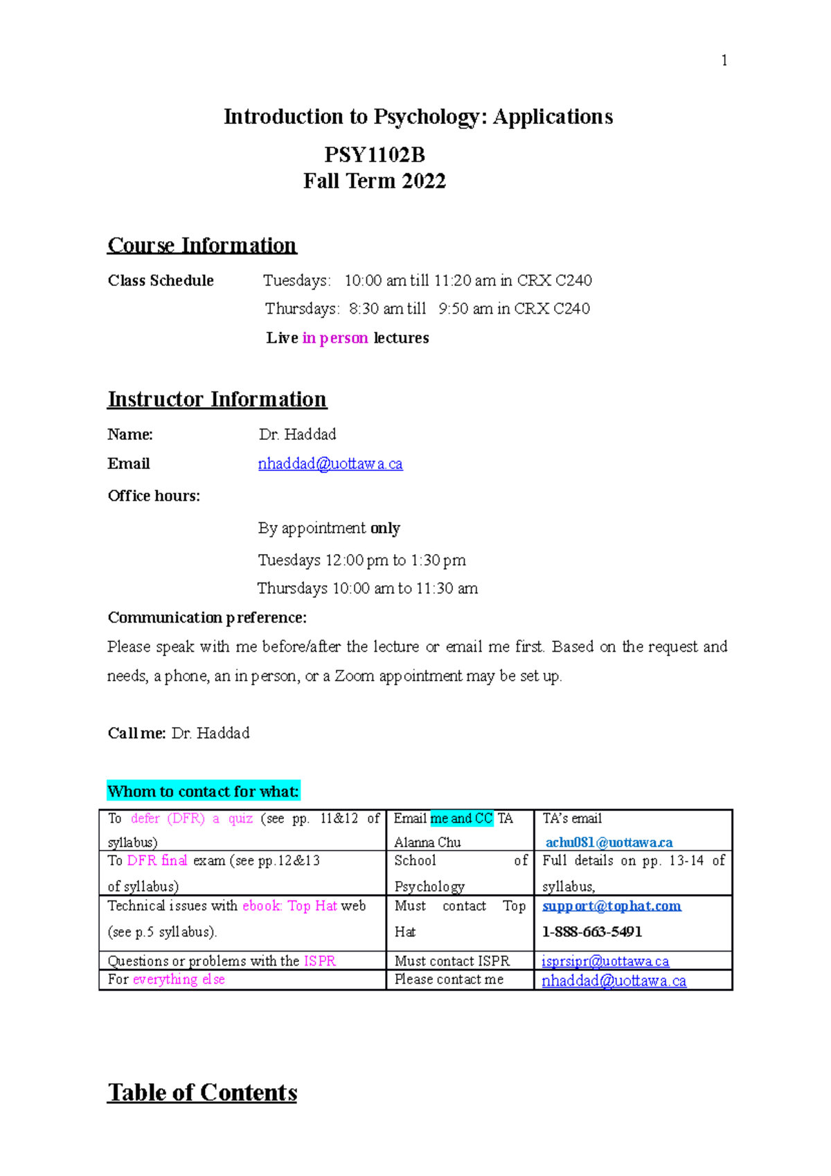 Syllabus 1102B FALL 2022 Amanda - Introduction to Psychology ...