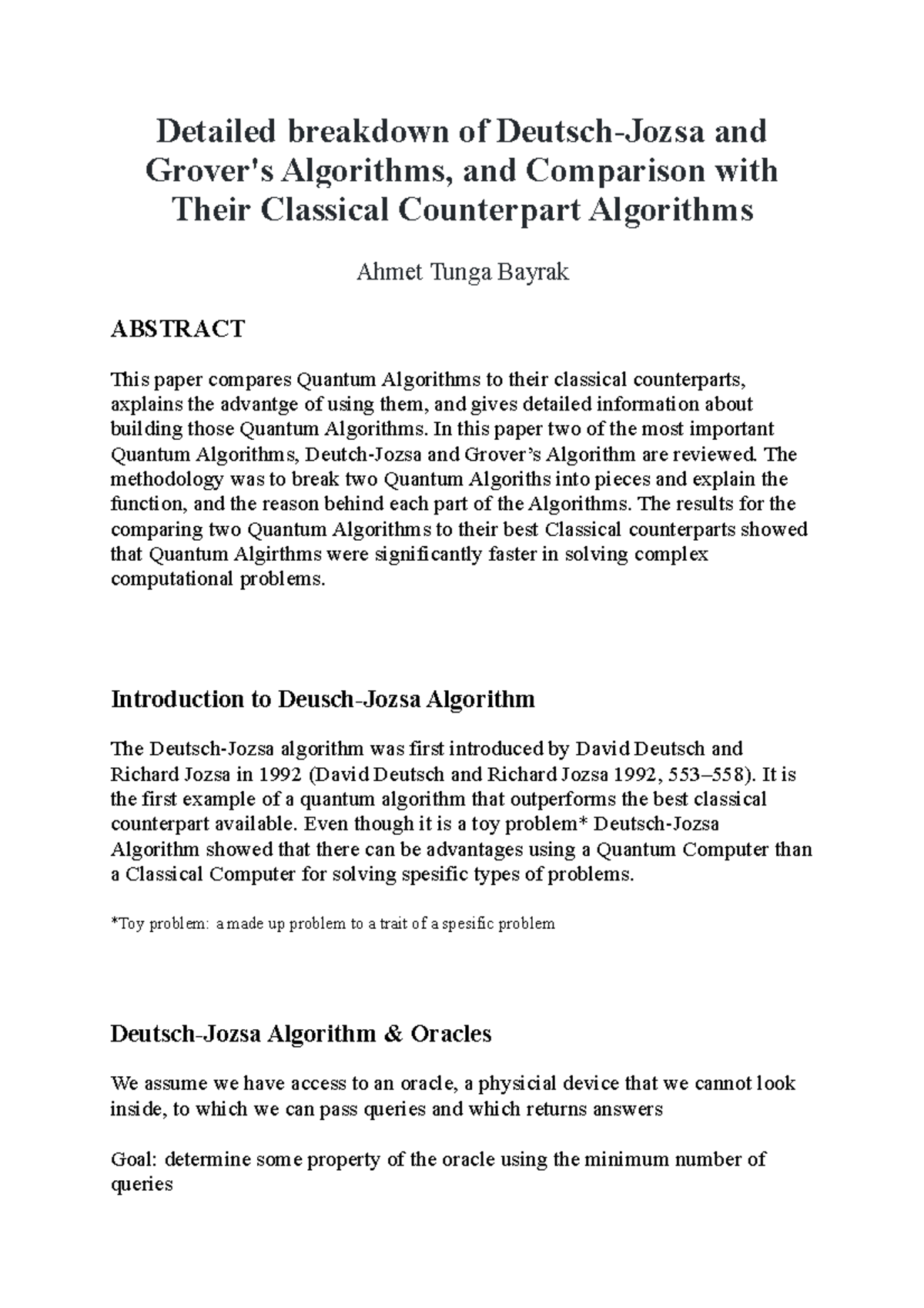 Quantum Algorithms (1) - Detailed breakdown of Deutsch-Jozsa and Grover ...