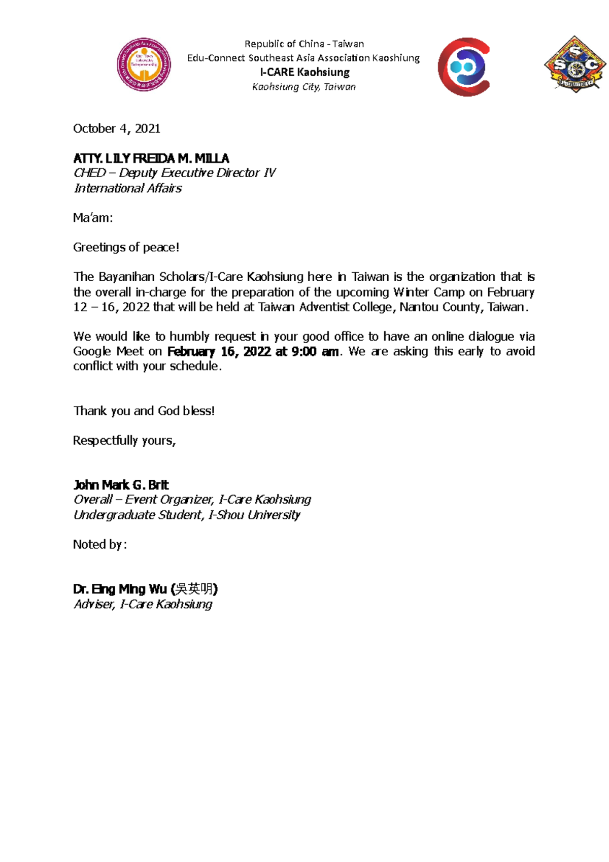 Request-Letter for kemberism and you - Edu-Connect Southeast Asia ...