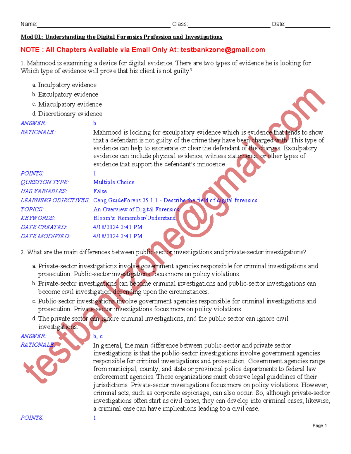 Guide to Computer Forensics and Investigations, 7th Edition Solutions ...