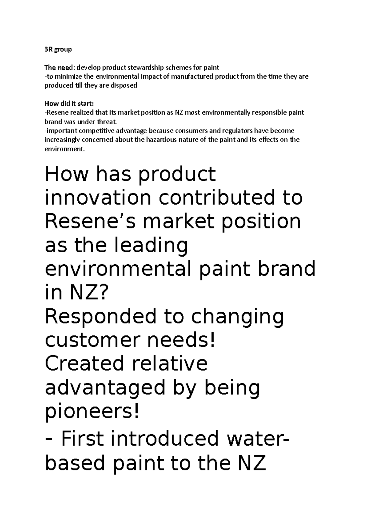 3R group - CASE STUDY on the 3R - 3R group The need -to minimize the ...