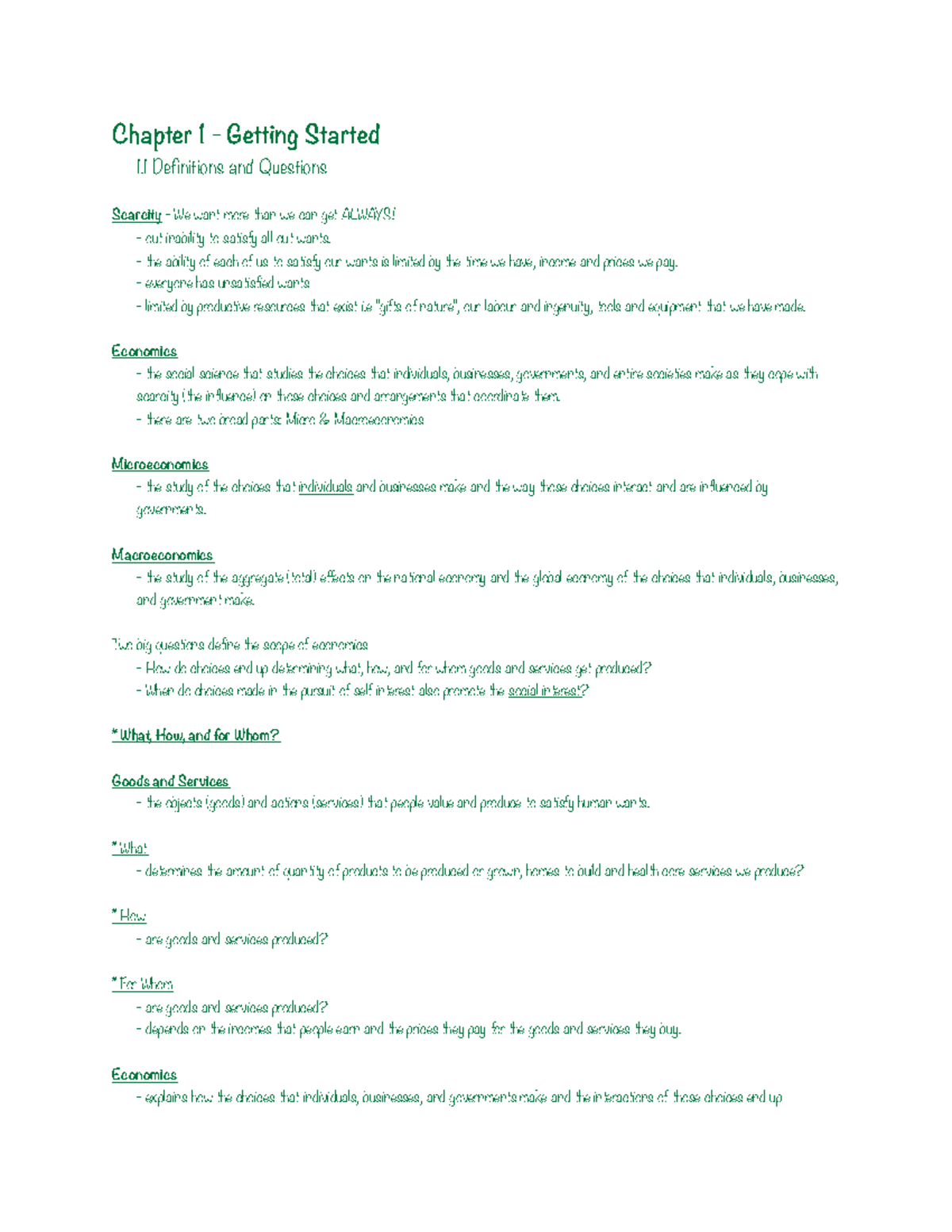 Ch. 1 Notes - Getting Started - Chapter 1 - Getting Started 1 ...