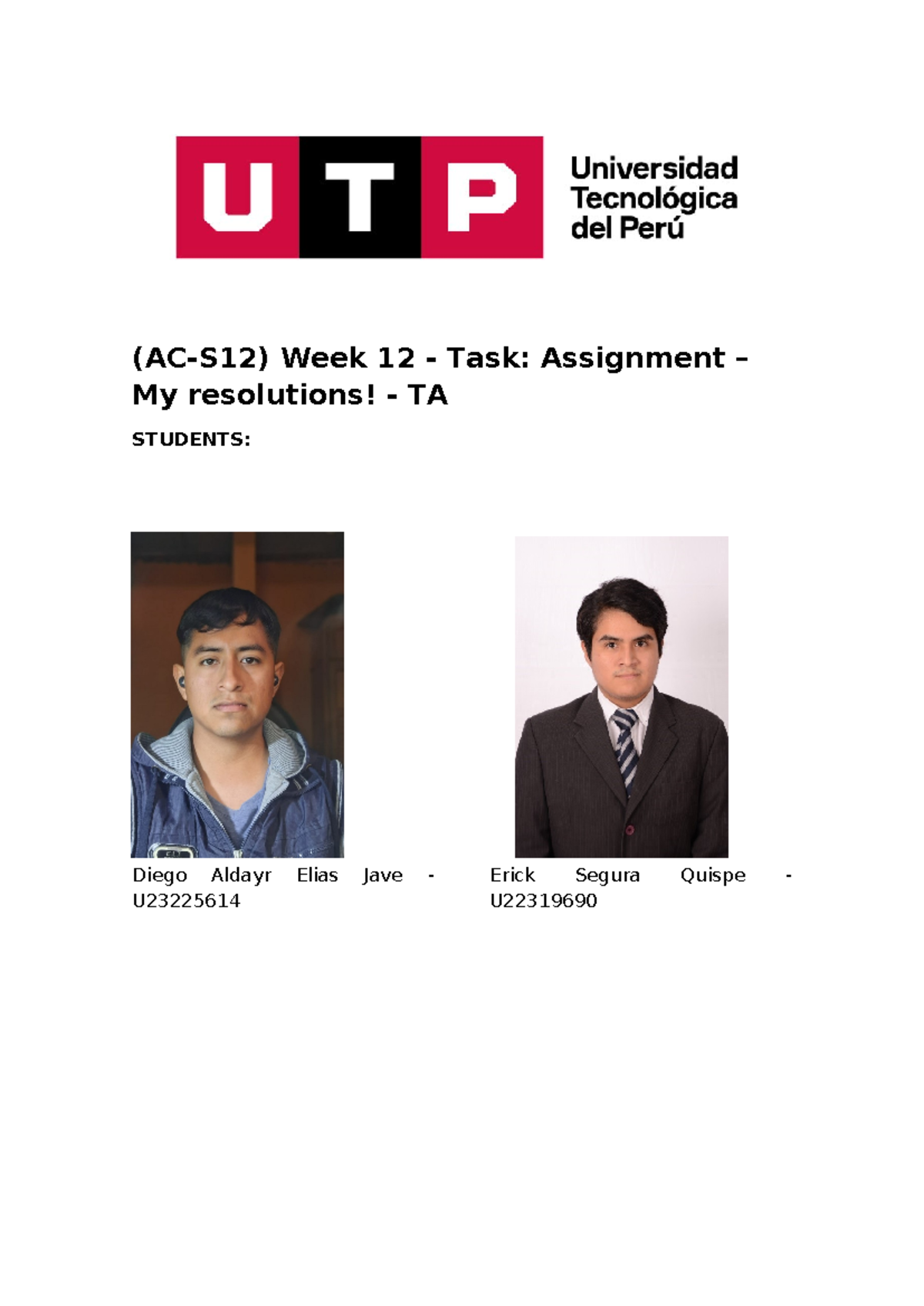 Week 12 Task - Ingles - (AC-S12) Week 12 - Task: Assignment – My resolutions! - TA STUDENTS ...