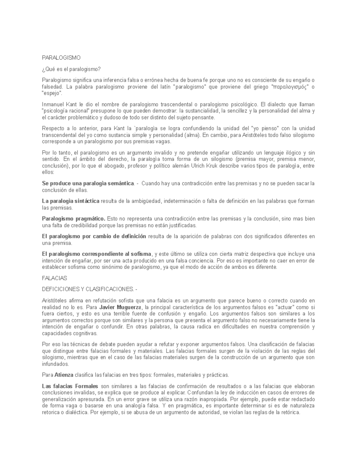 Paralogismo y Falacia - Necesitamos reflexionar desde un enfoque de ...