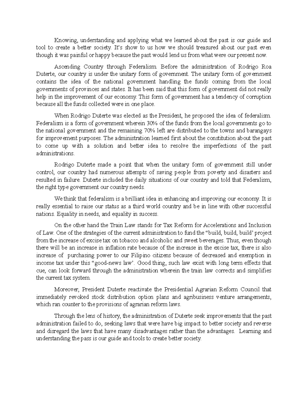 Reflection Paper - Reading Philippine History - Knowing, understanding ...