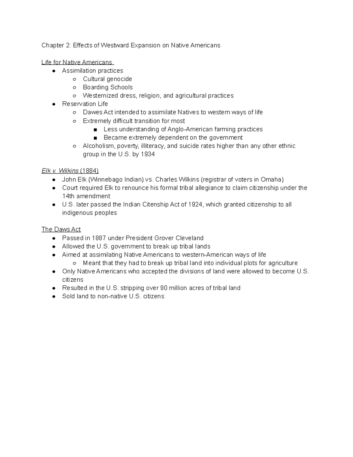 Chapter 2 Effects of Westward Expansion on Native Americans - Chapter 2 ...