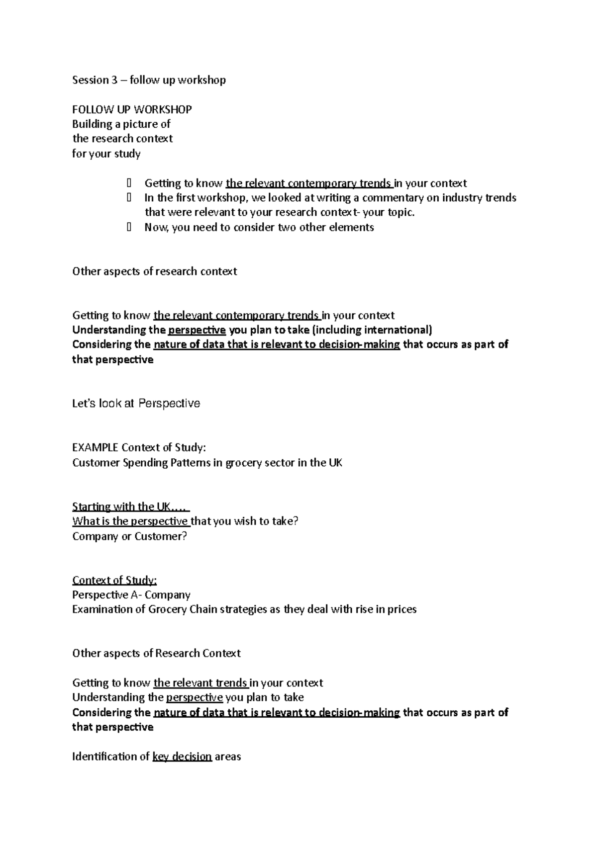 Session 3 – follow up workshop - Session 3 – follow up workshop FOLLOW ...