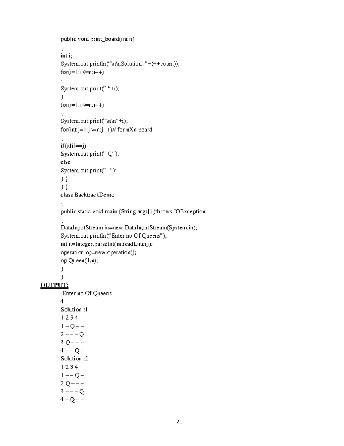 breadth first graph - 21 public void print_board(int n) { int i; System ...