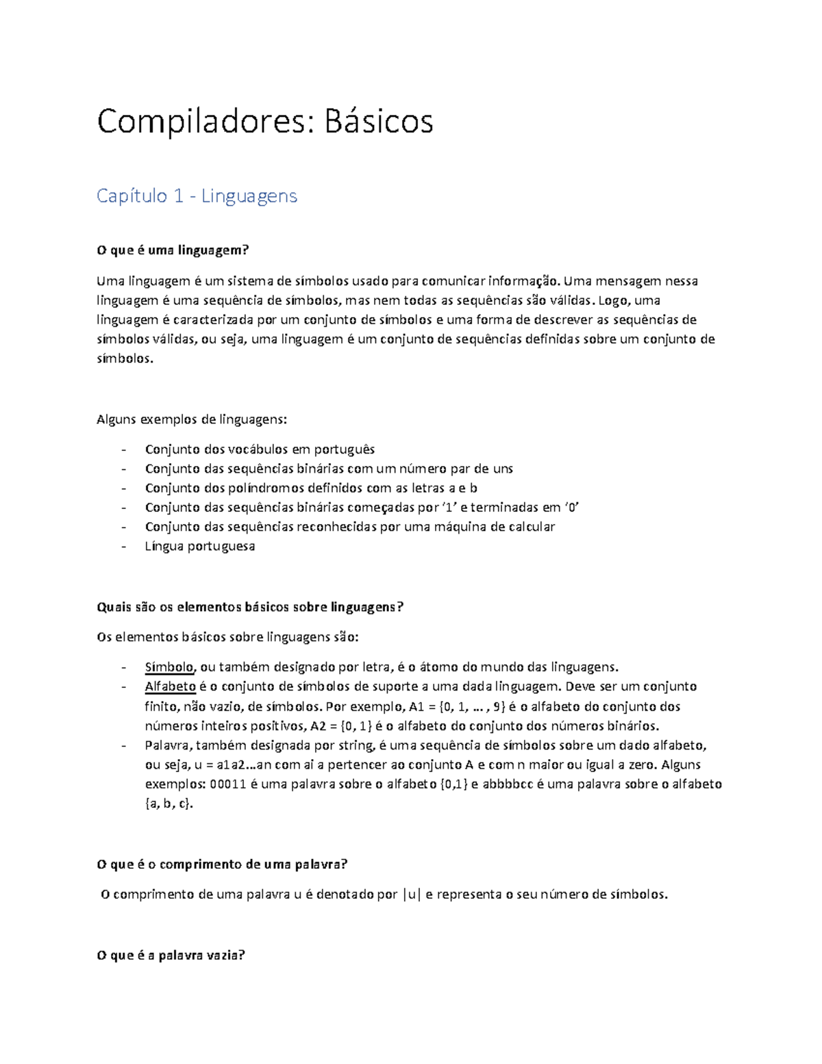 Compiladores - Compilation of lecture notes of the course ...