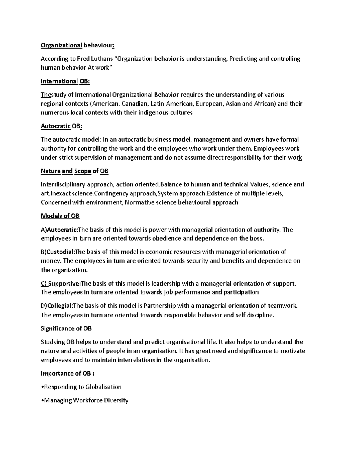 Organizational behavior - Employees work under strict supervision of ...