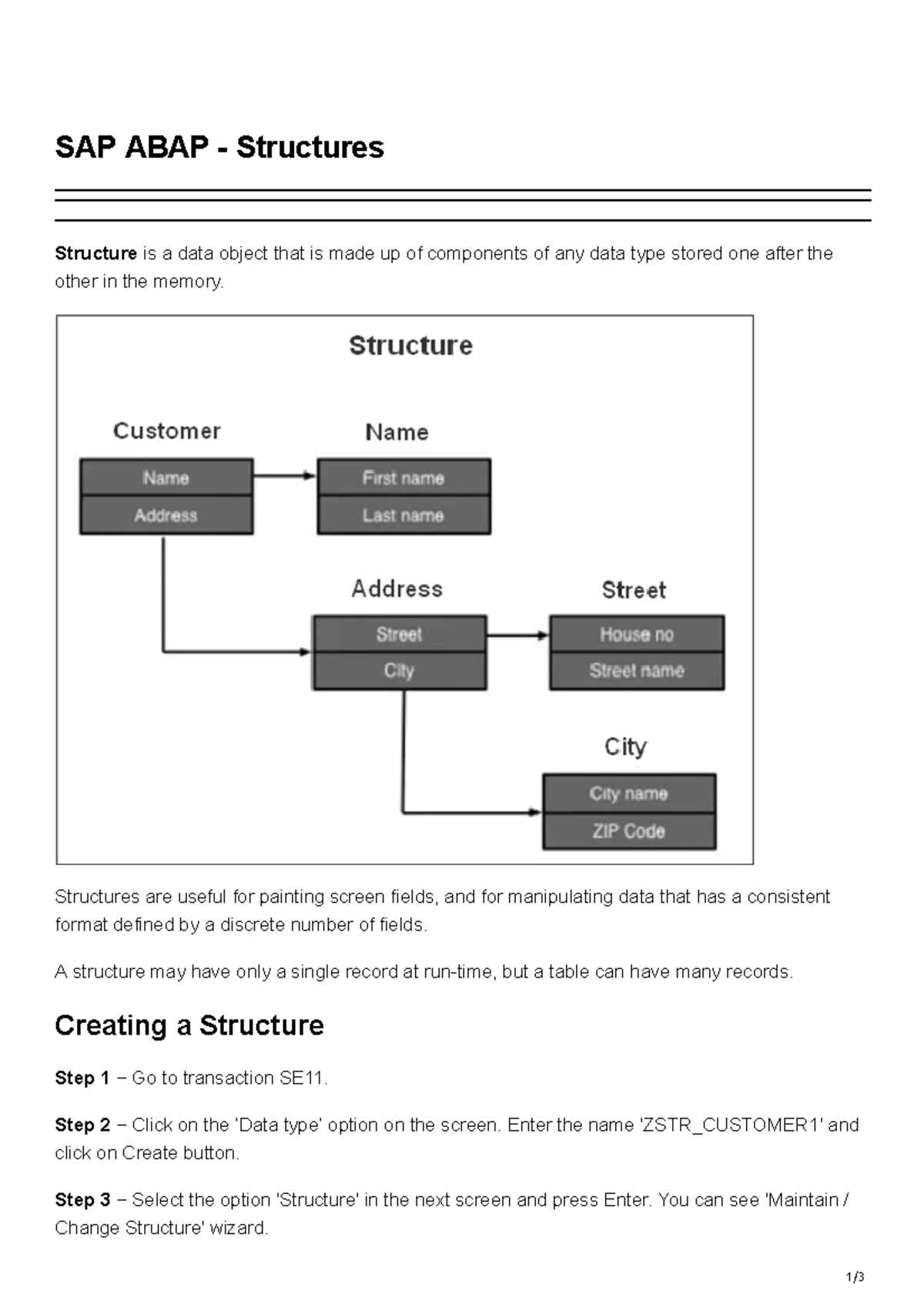 Abap - ab öläölkäöälkäö - 1/ SAP ABAP - Structures Structure is a data ...