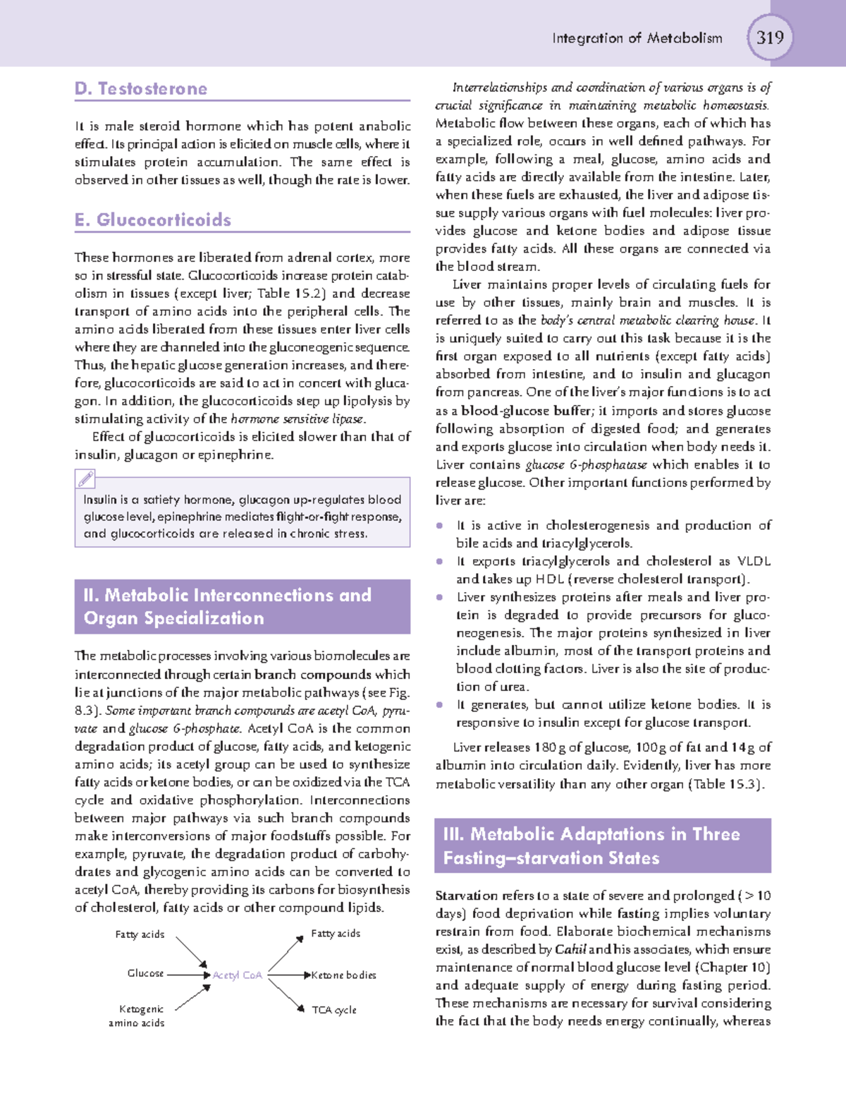 Biochemistry 1-114 - N/A - Integration of Metabolism 319 ...