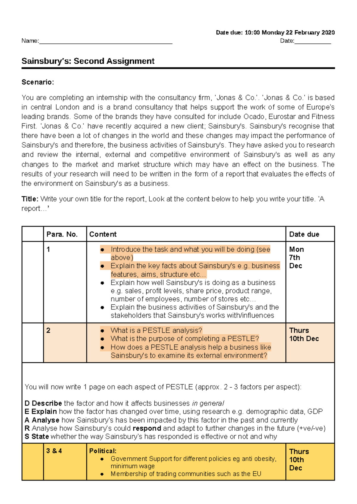 Unit 1 Assignment 2 helpsheet - Date due: 10:00 Monday 22 February 2020 ...