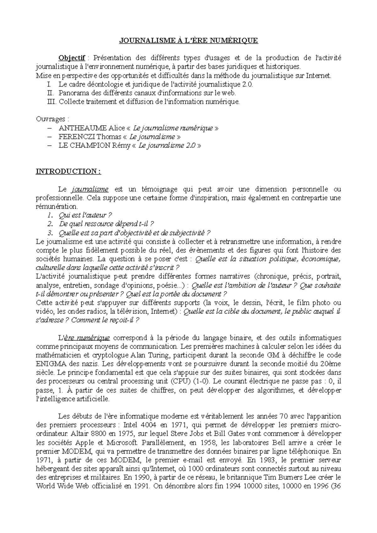 BON Journalisme À L'ÉRE Numérique - JOURNALISME À L'ÈRE NUMÉRIQUE ...