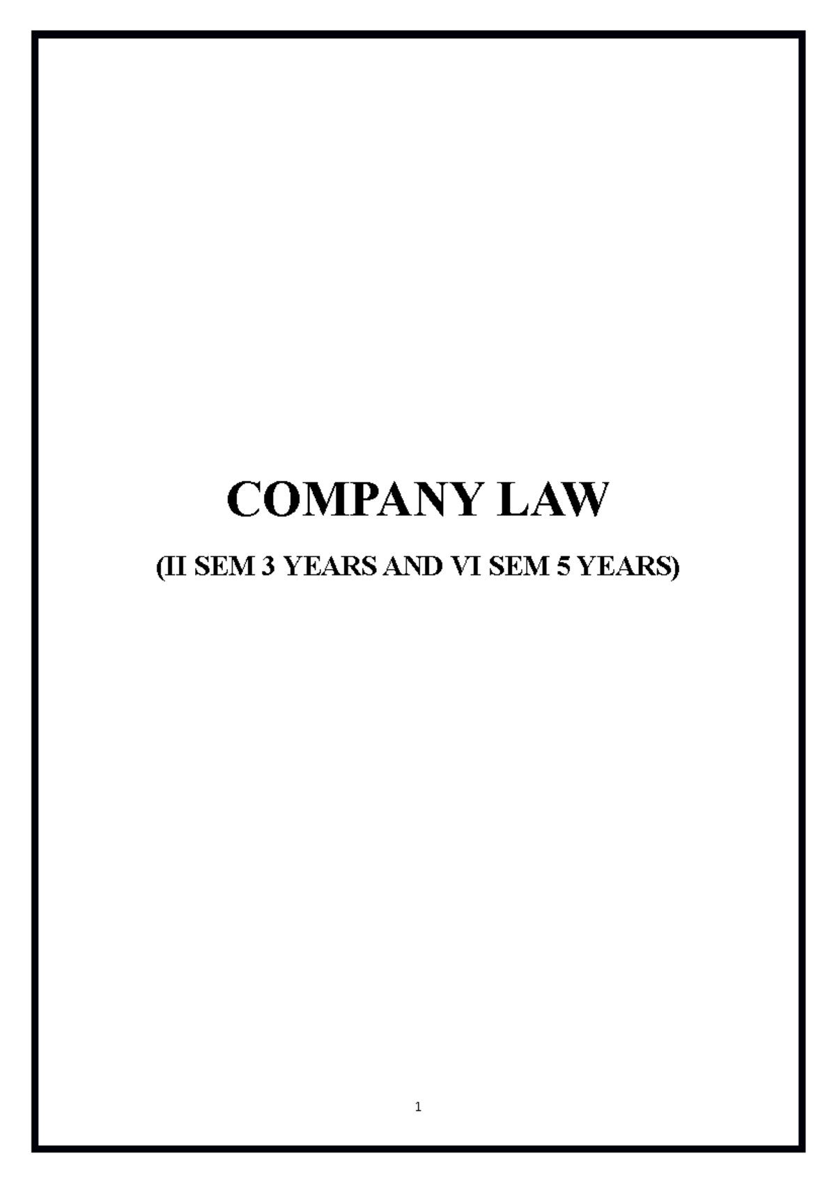 Company Law Complete Notes - COMPANY LAW (II SEM 3 YEARS AND VI SEM 5 ...
