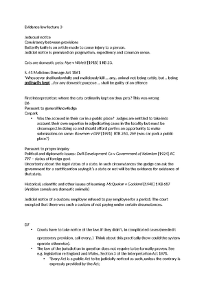 Week 2 Handout - Foundations of Evidence Law, The University of Glasgow ...