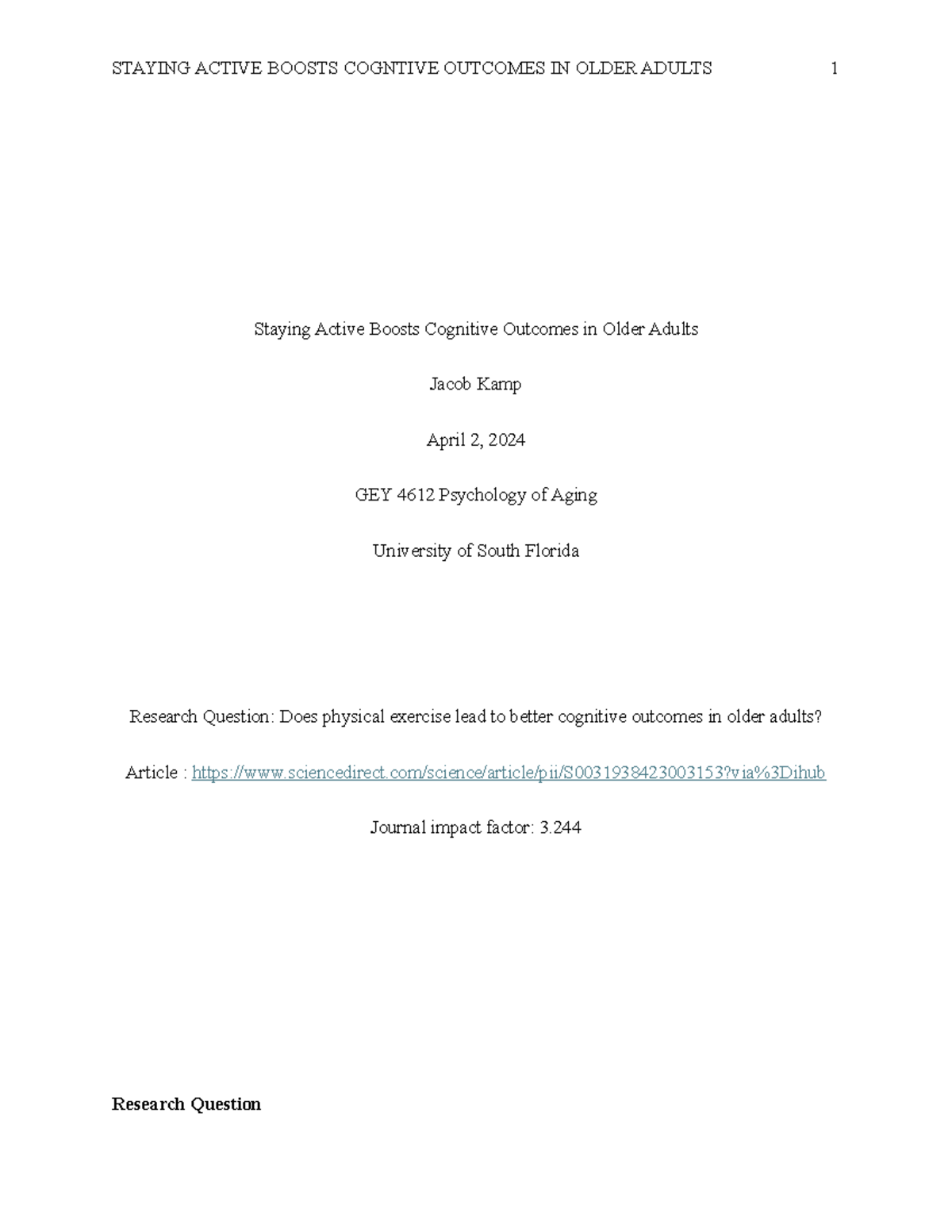 GEA #2 - Kamp - Staying Active Boosts Cognitive Outcomes in Older ...