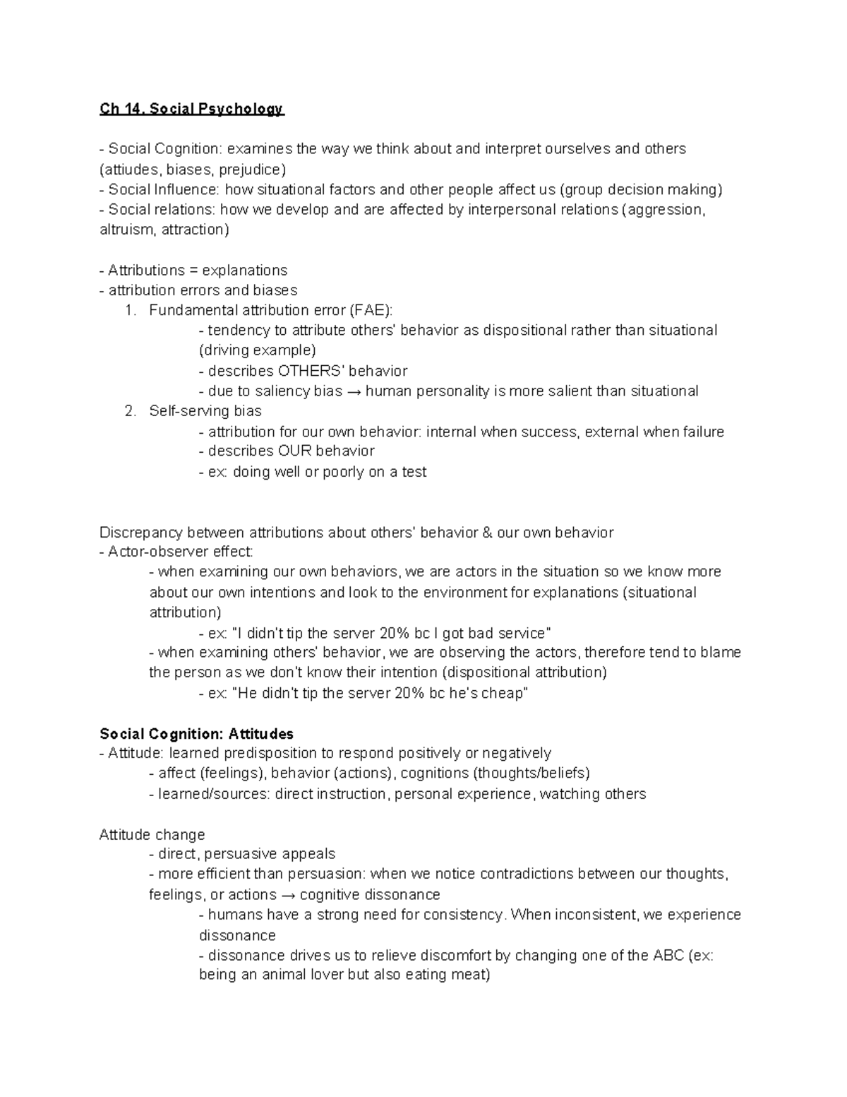 Ch 14. Social Psychology - Ch 14. Social Psychology Social Cognition ...