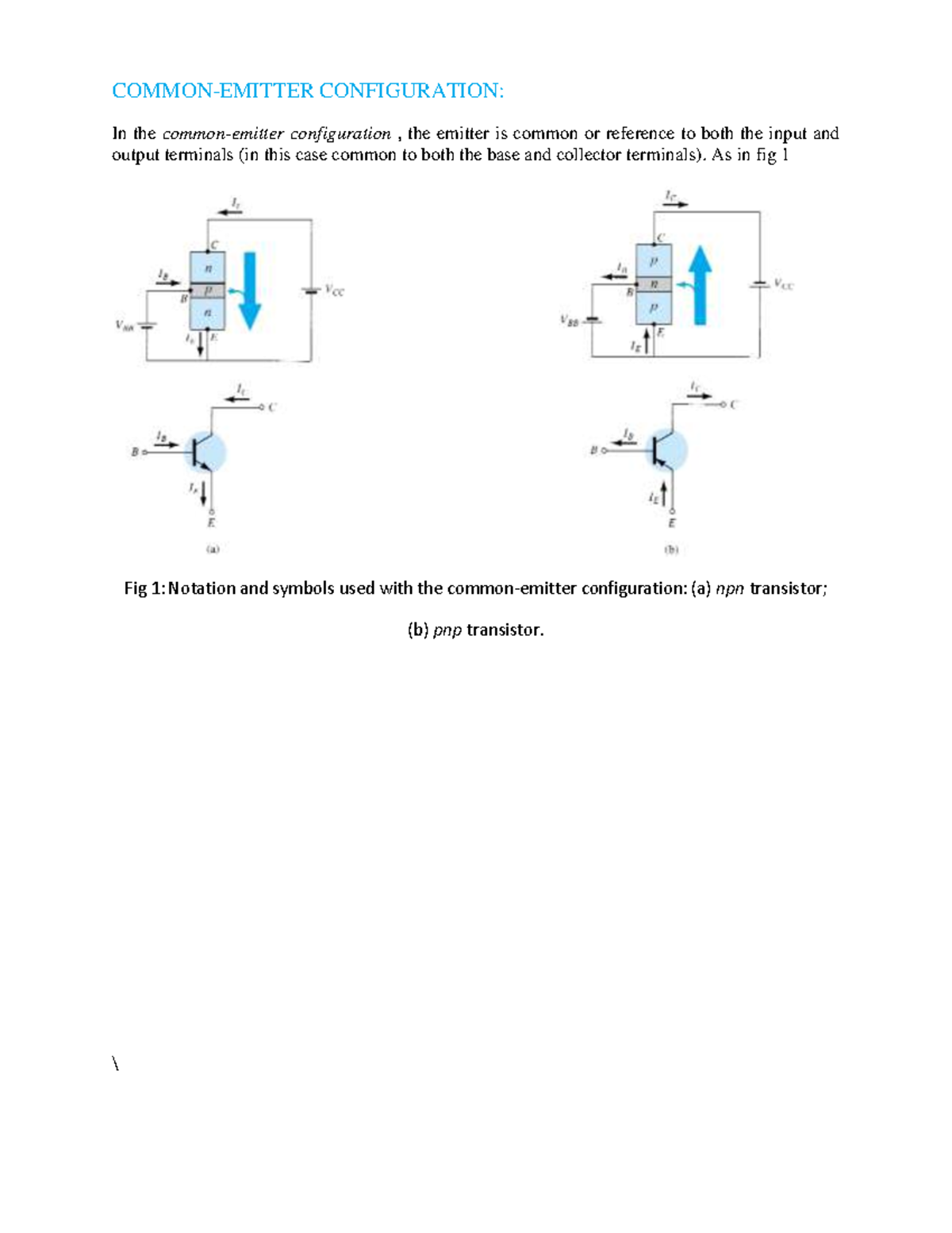 Electronic 1st-10 - COMMON-EMITTER CONFIGURATION: In the common-emitter ...