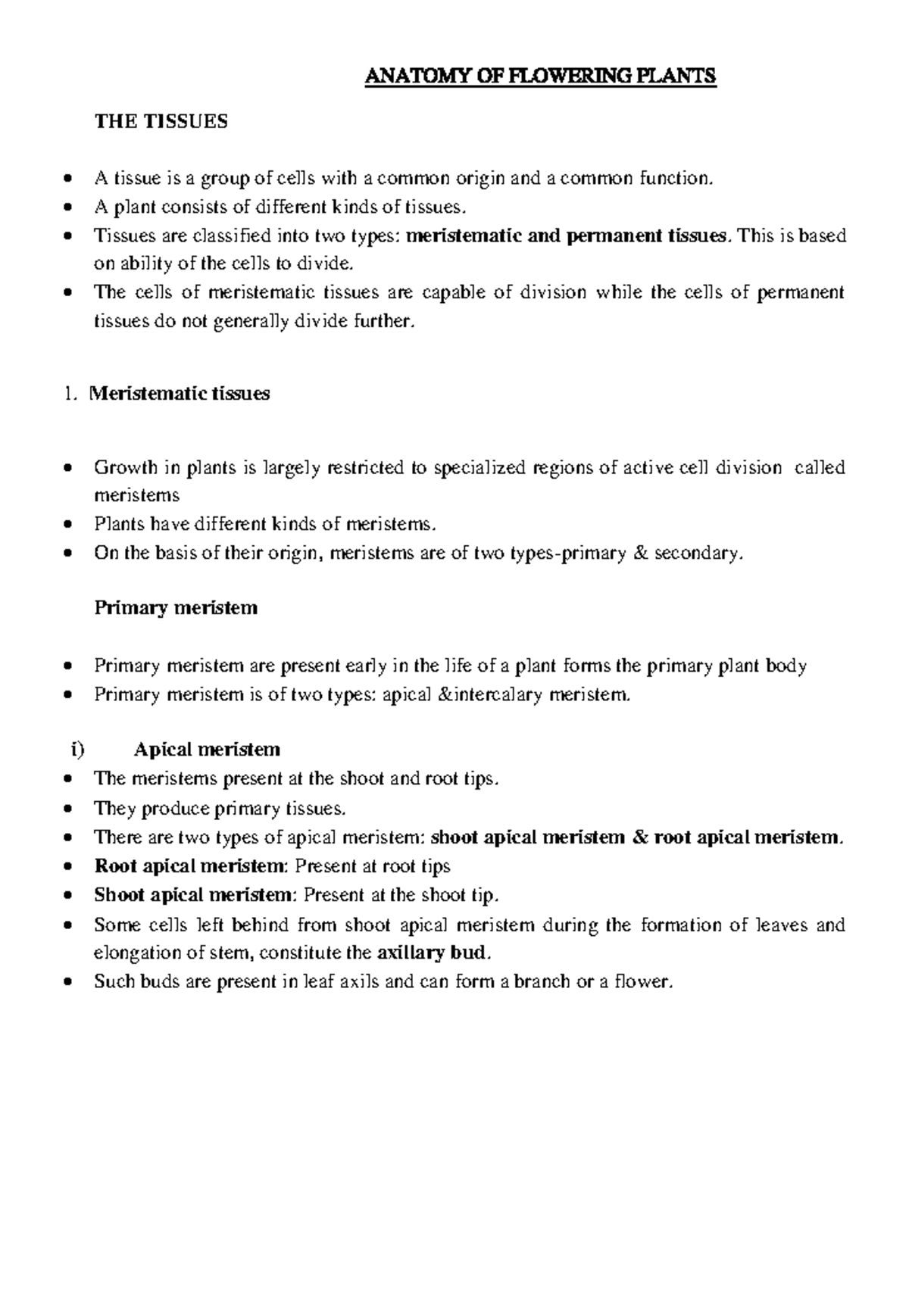 Chapter 6 - ANATOMY OF FLOWERING PLANTS - ANATOMY OF FLOWERING PLANTS ...