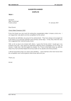 MUET Writing Examples - 1) ARGUMENTATIVE ESSAY Example question ...