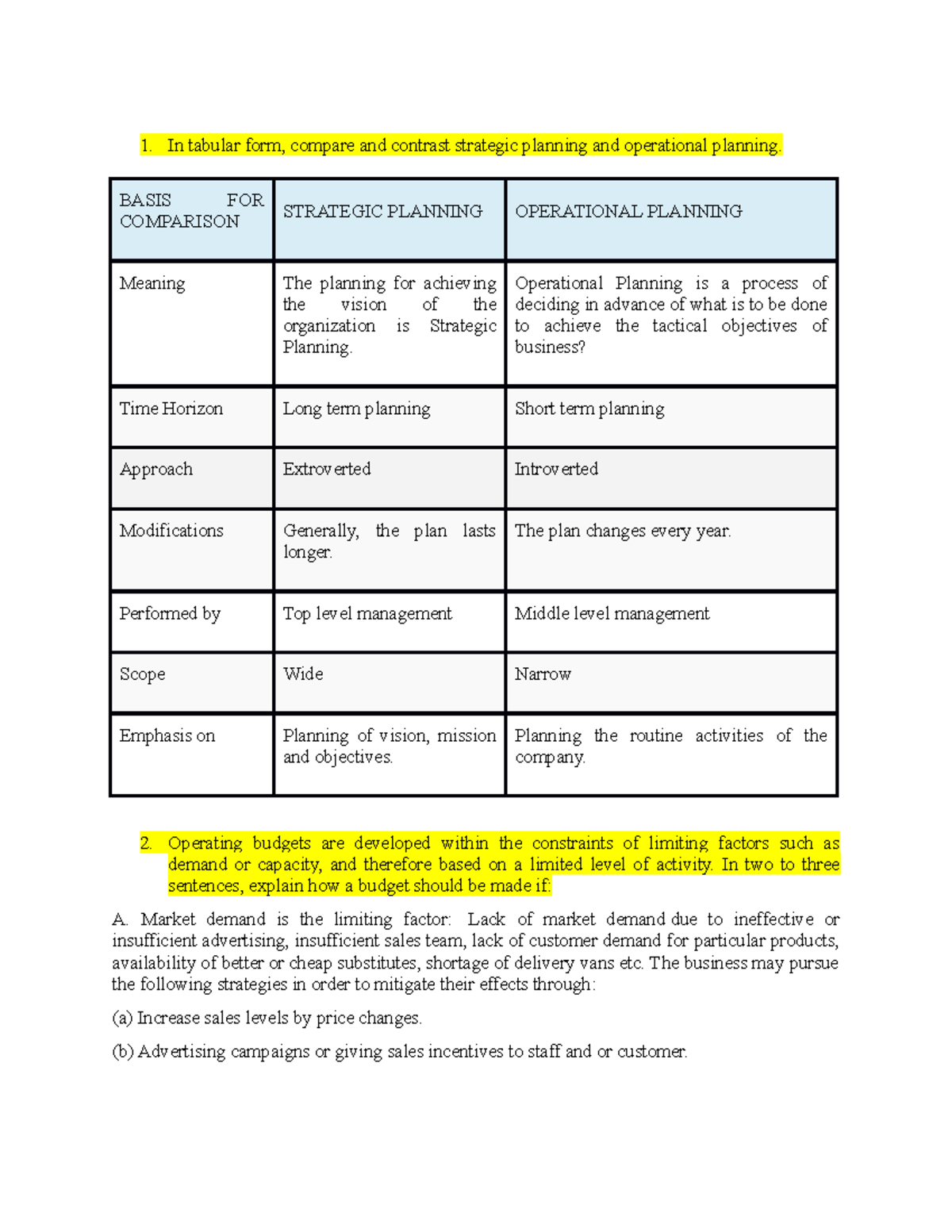 Activity 1 Introduction to Planning, Budgeting and Forecasting - In ...