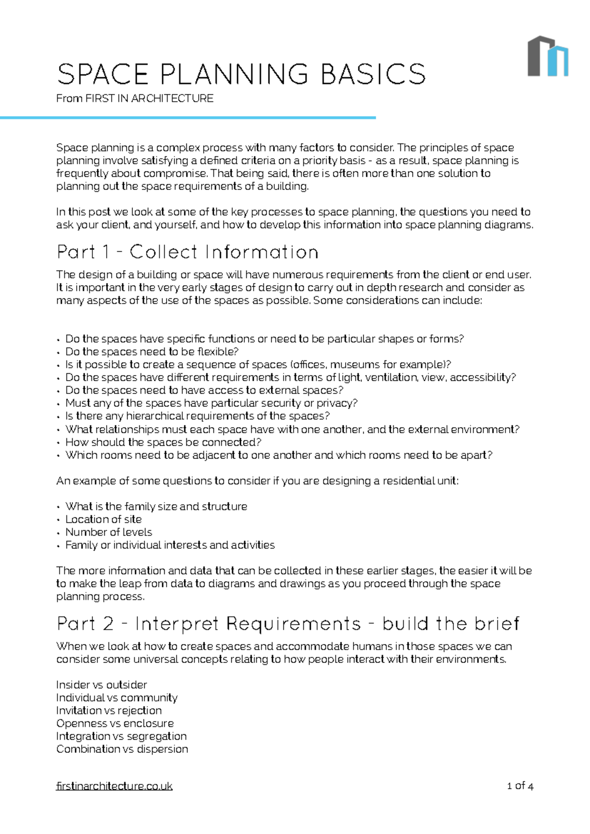 Space-planning-basics - SPACE PLANNING BASICS From FIRST IN ...