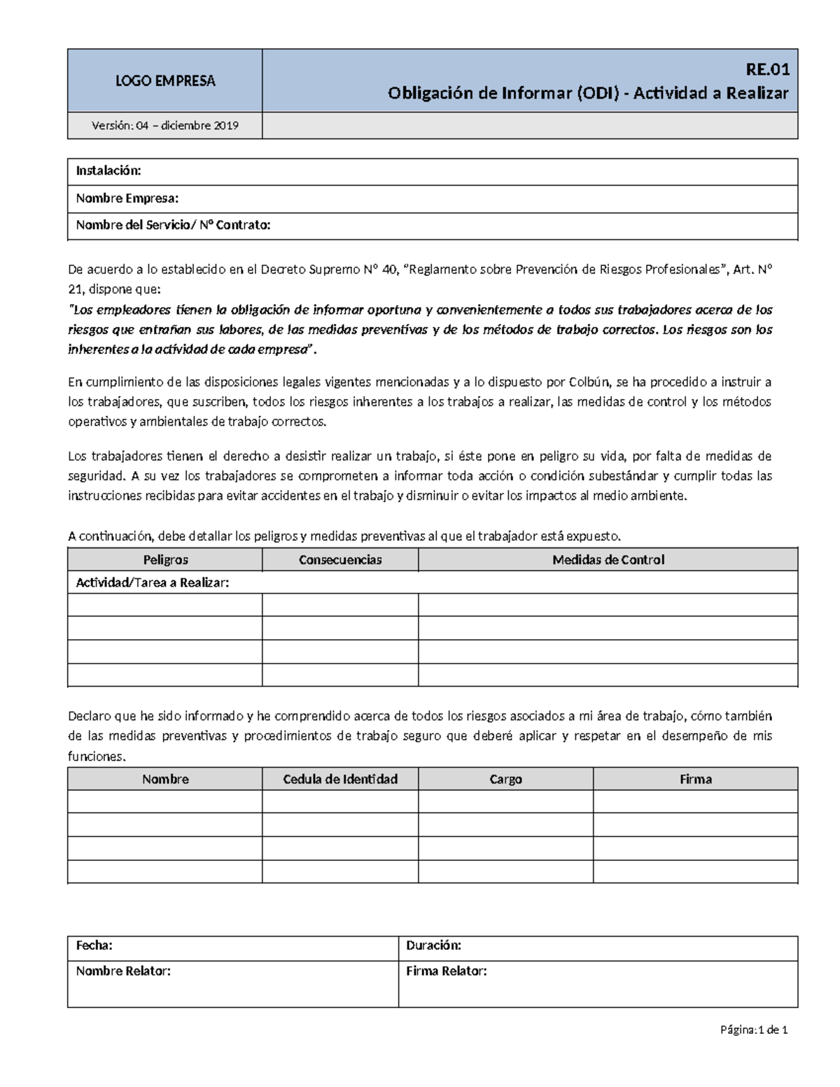Re-01-obligacion-informar - LOGO EMPRESA RE. Obligación de Informar ...