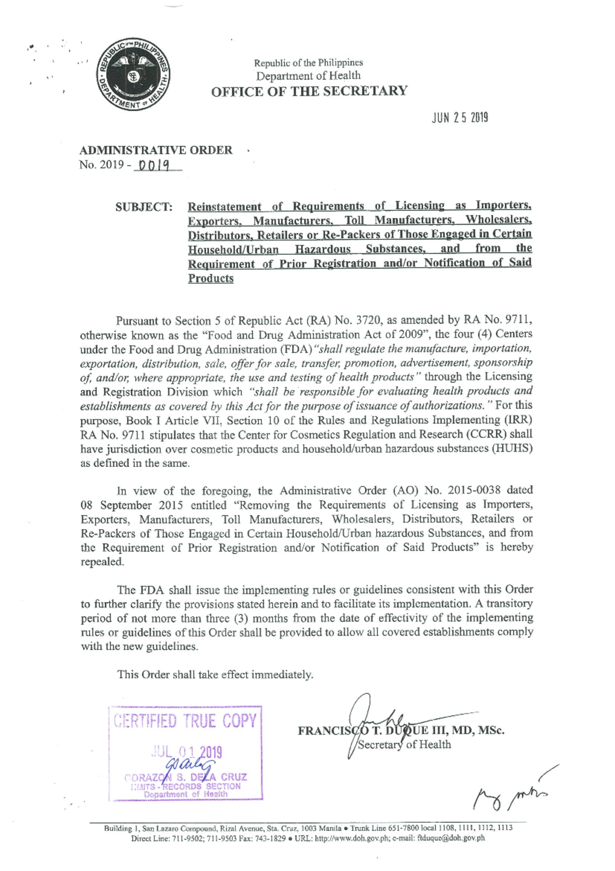 Administrative-Order-No - Law on Obligations & Contracts - Studocu