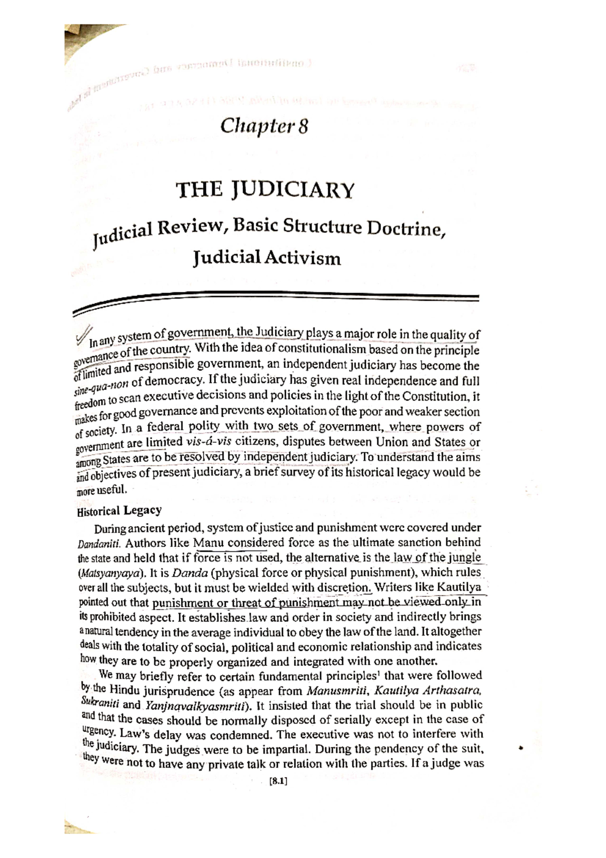 Chapter 8 Ruchi Tyagi - Ancient and Medieval Indian Political Though - Chapter 8 THE JUDICIARY ...