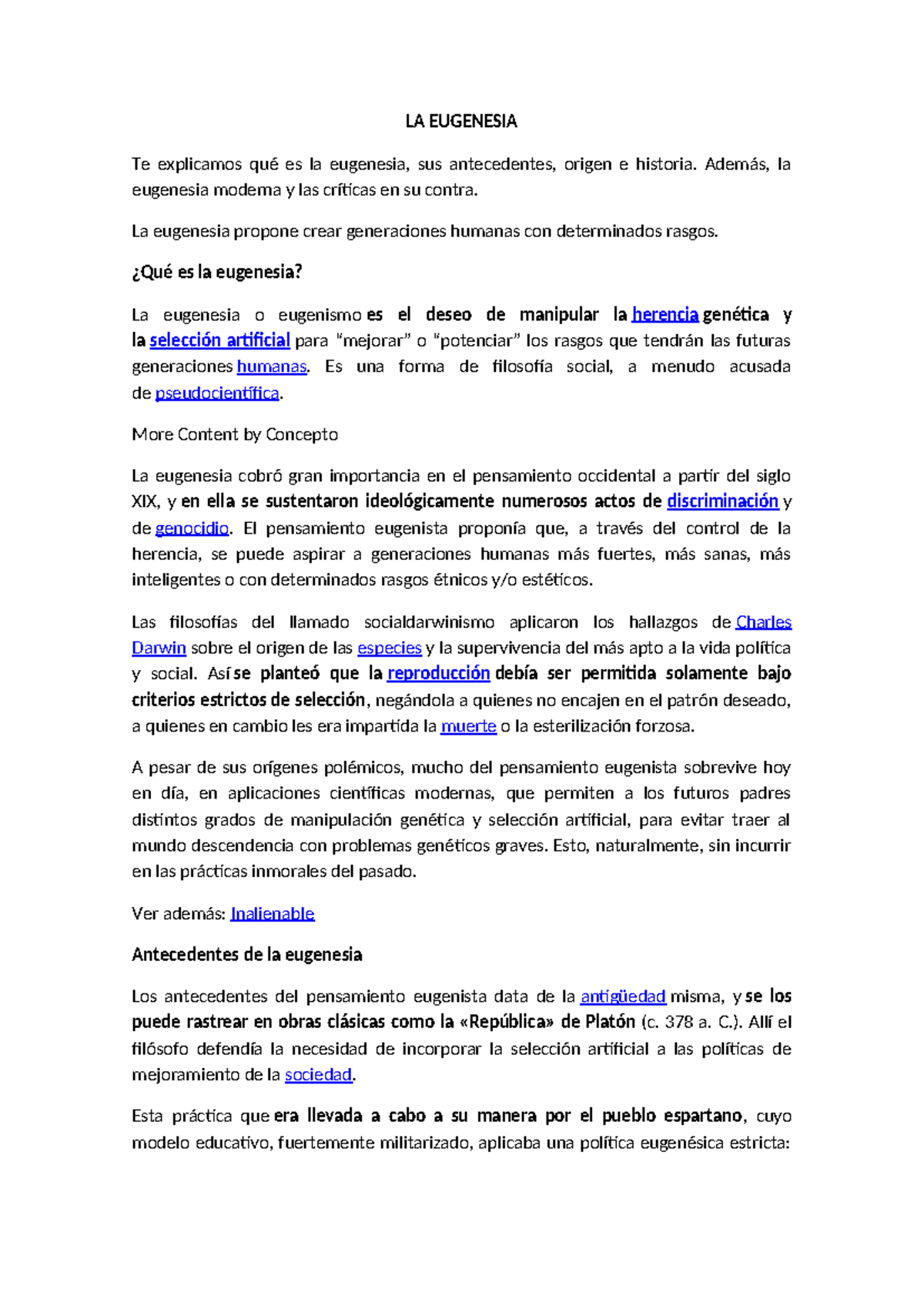 LA Eugenesia - En estos apuntes encontraras algunos conceptos - LA ...