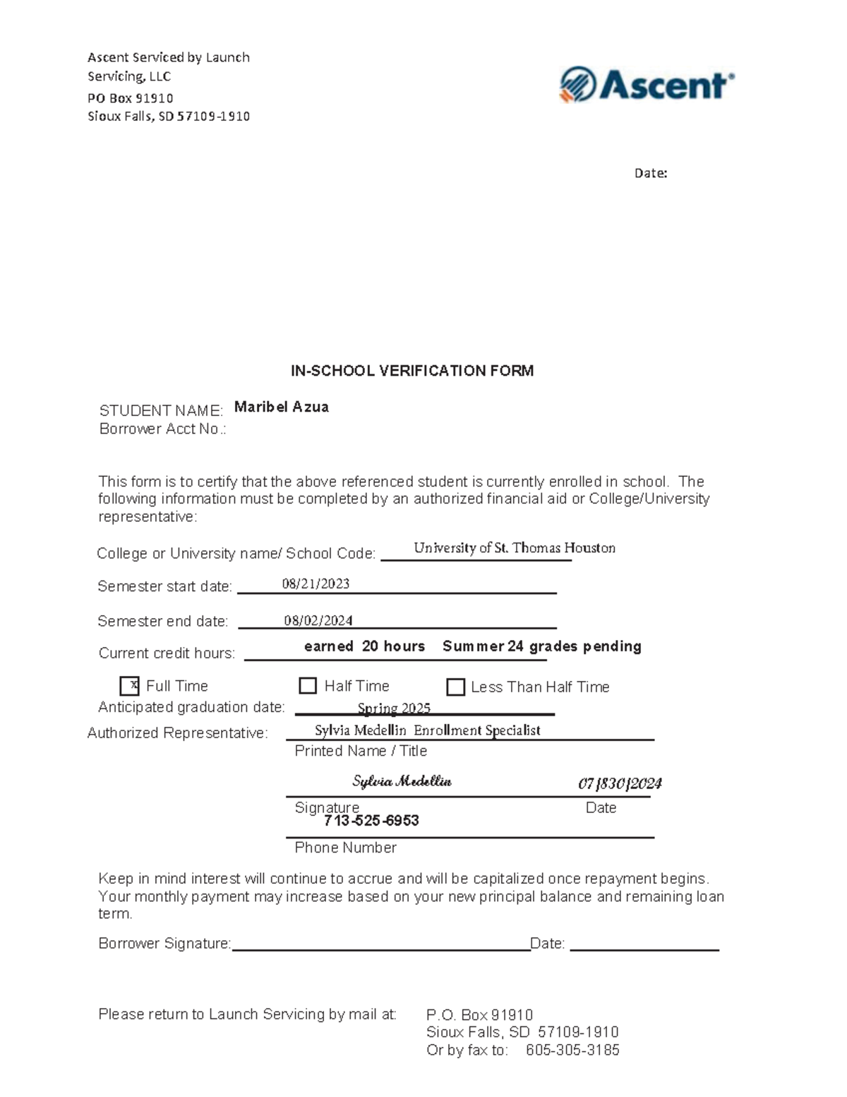 Azua - fundies blueprint - Ascent Serviced by Launch Servicing, LLC PO ...