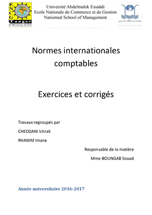 CPC - EXERCICE CPC AVEC CORRIGEE - Comptabilité générale - Studocu