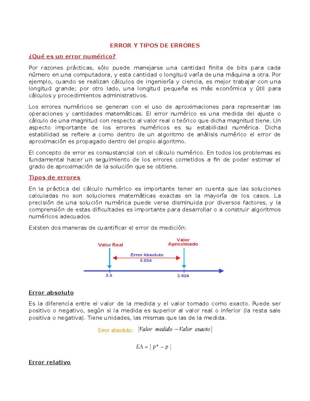 Error - sss - ERROR Y TIPOS DE ERRORES ¿Qué es un error numérico? Por ...