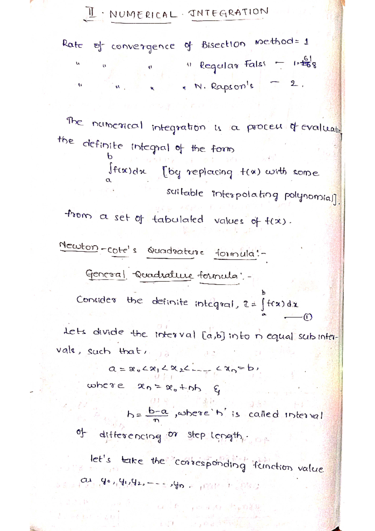 Numerical Integration - electroincs and commuication engineering - Studocu