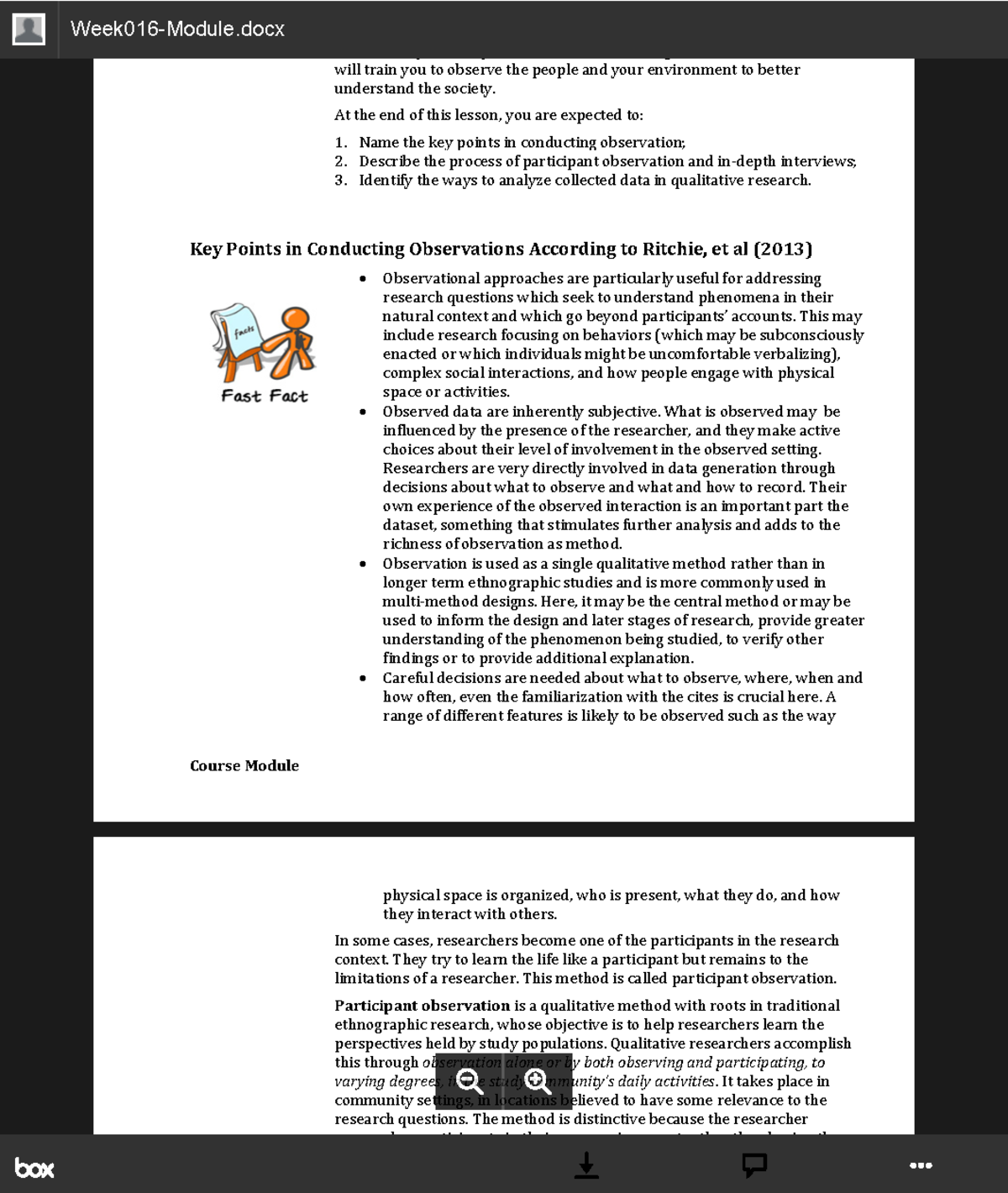 Week016-Module.docx - Box 2 - Course Module effective ways to analyze ...