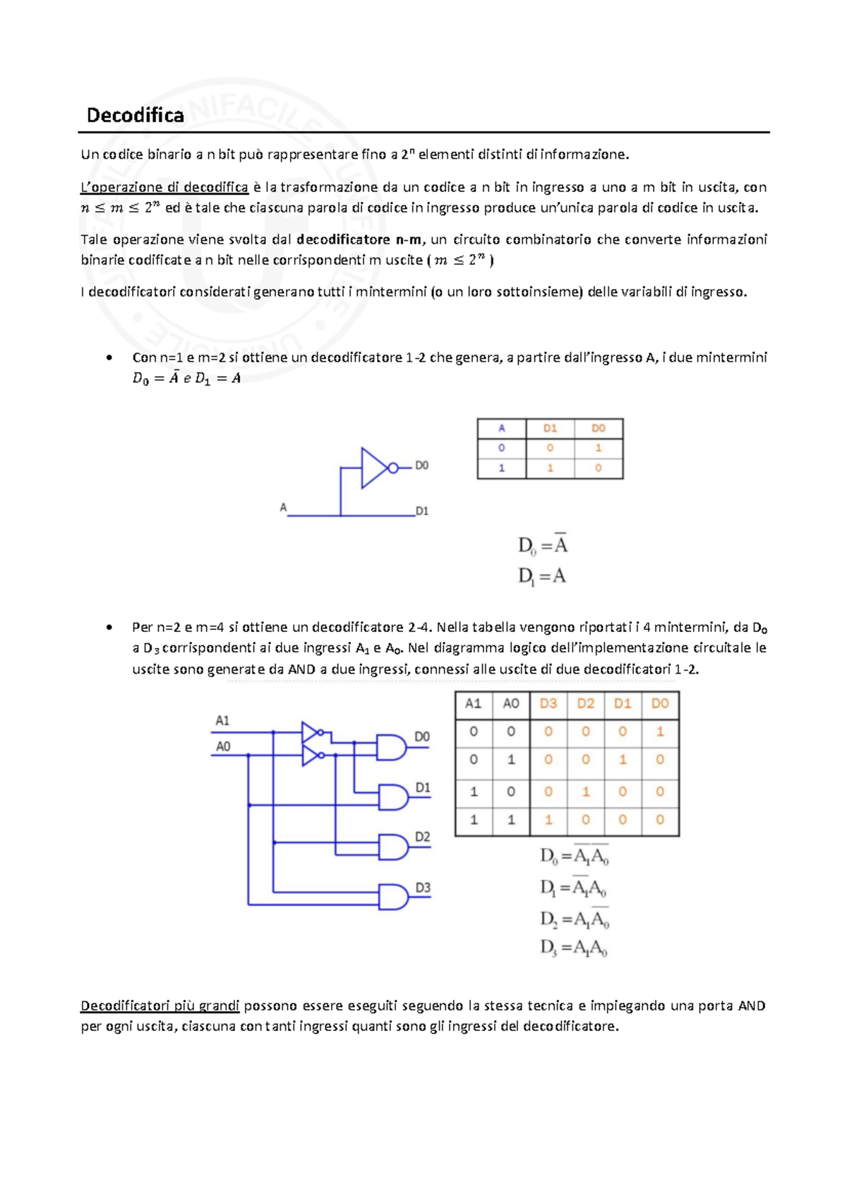 Appunti per orale - multiplexer e demultiplexer - Warning: TT: undefined function: 32 Warning ...