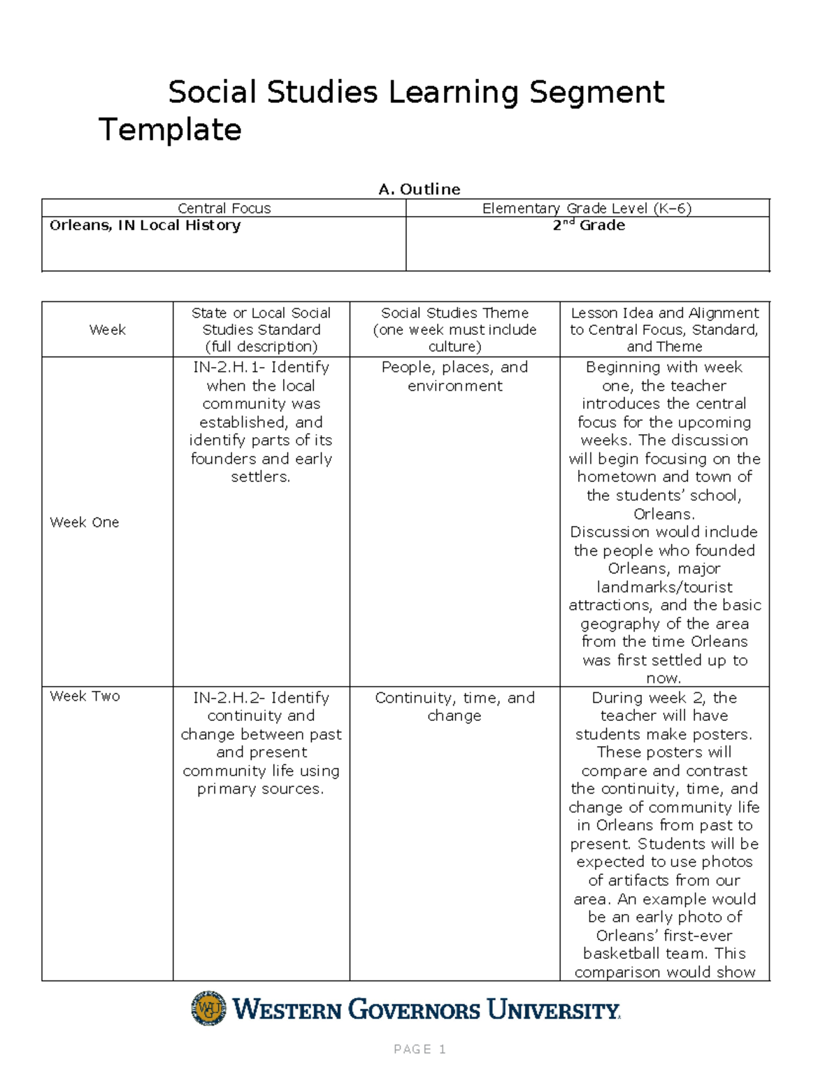 Elementary Social Studies Methods-Task 1 - EDUC 4250 - Studocu