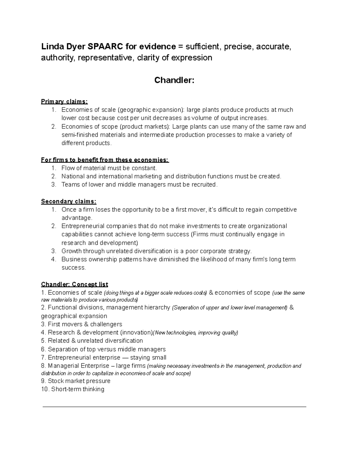 Comm 210 Final - Linda Dyer SPAARC for evidence = sufficient, precise ...