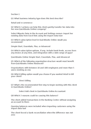 Answer Key Section 1 to 5 Nov2022Batch - SECTION 1 – 100% Q1. Diane ...