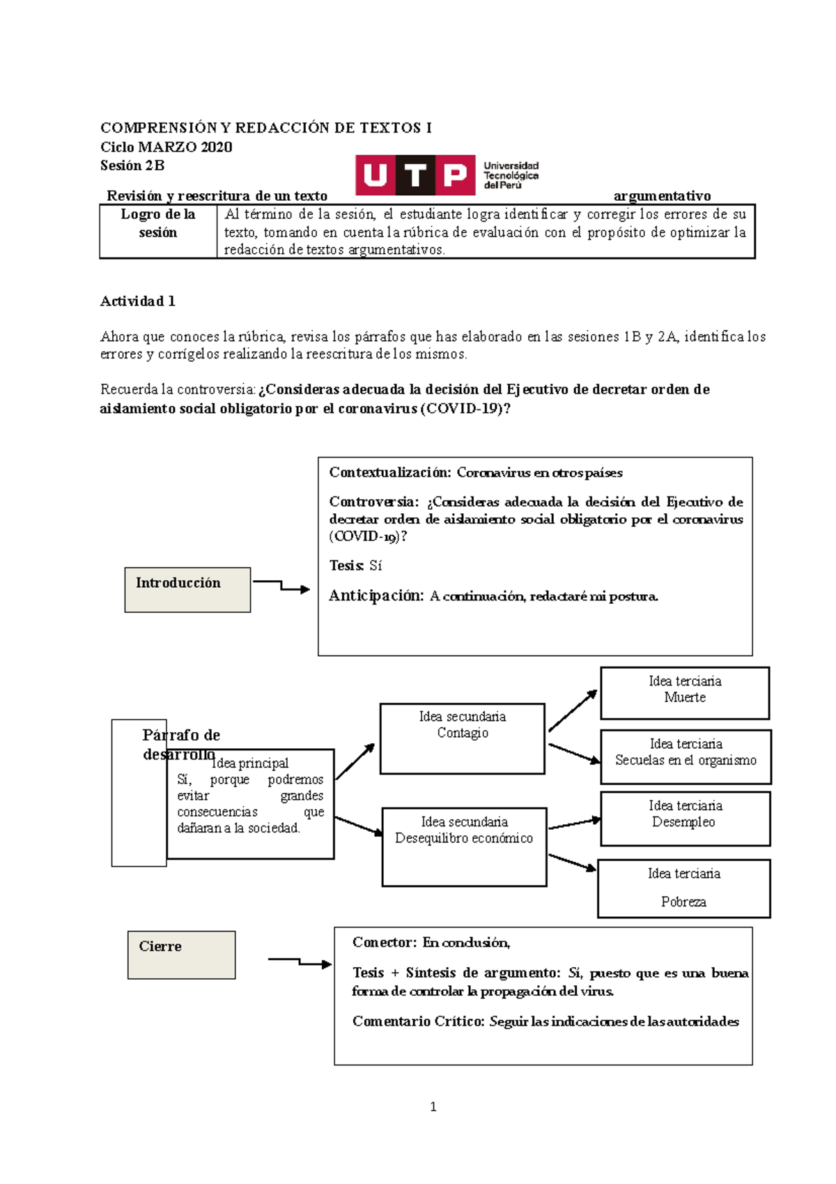 Tarea 4 utp - utp comprensión y redacción de textos - UTP - Studocu