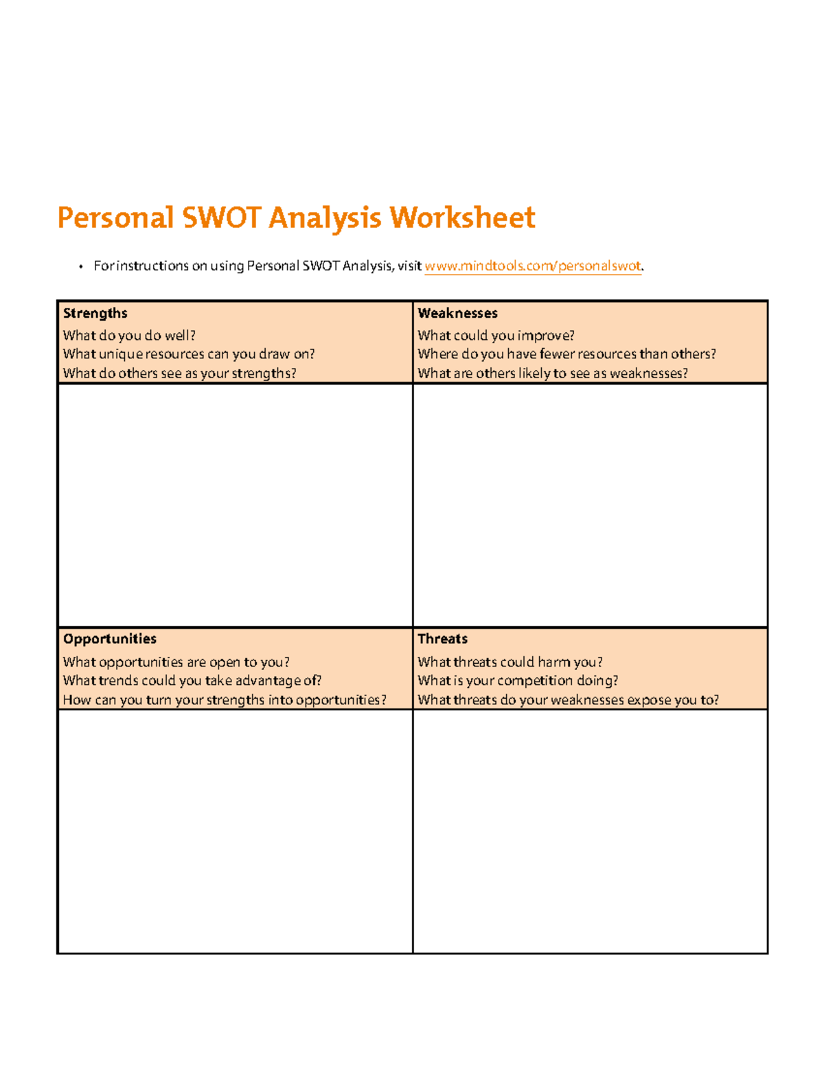 A512738919 20264 31 2018 Personal SWOT Analysis Worksheet 1 - Personal ...
