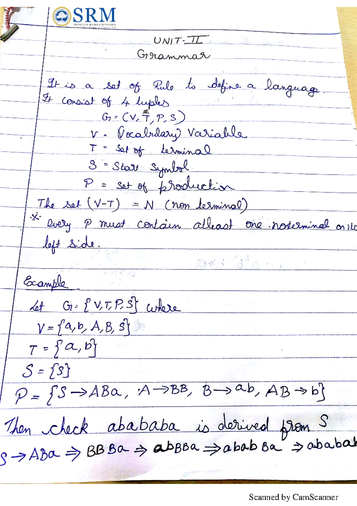 TOC Unit 2 notes-signed - Formal Language And Automata - Studocu