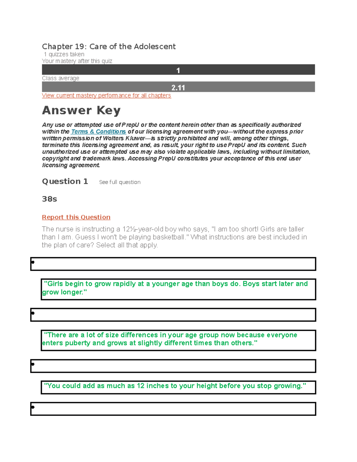 PREP U Chapter 19 Adolescents - Chapter 19: Care of the Adolescent 1 ...