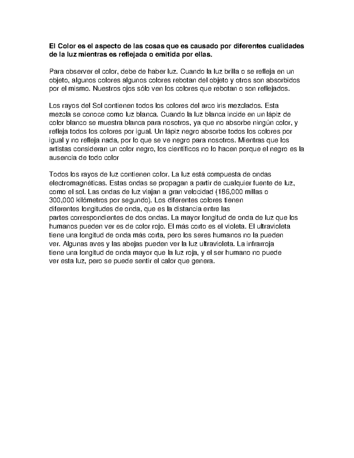 Reflejo de la luz, los colores - El Color es el aspecto de las cosas ...