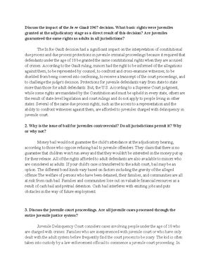 Juvenile Delinquency question 2 - Chapter Two Discuss behavior ...