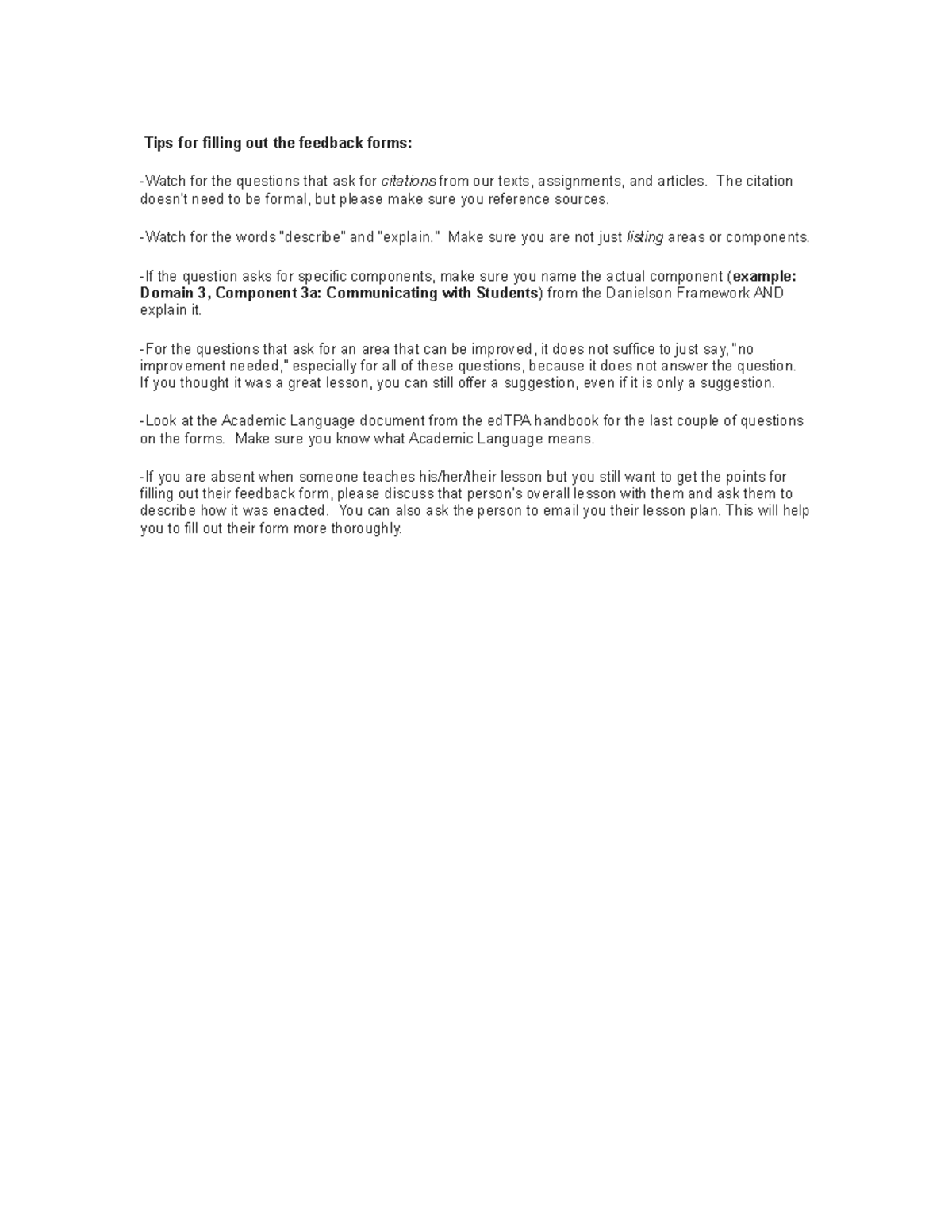 Math Questions no solutions - Tips for filling out the feedback forms ...