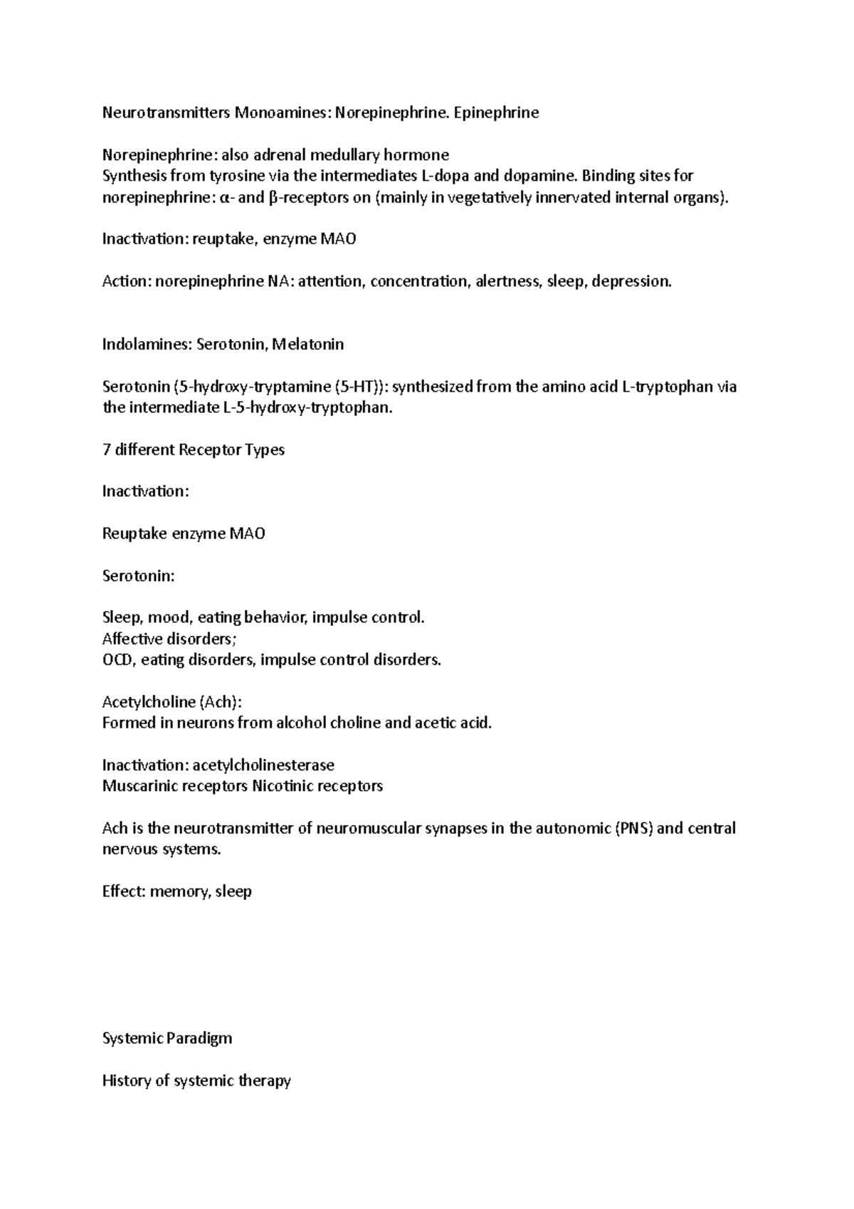 Neurotransmitters Monoamines - Epinephrine Norepinephrine: also adrenal ...